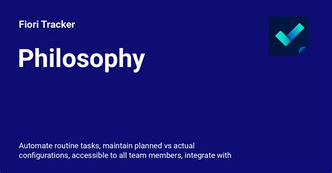 Philosophy Fiori Tracker