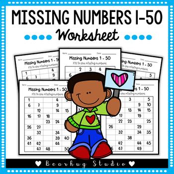 Math Fill In The Missing Numbers 1 50 Worksheets The 50 Chart