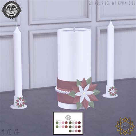 Second Life Marketplace Ama Poinsettia Unity Candle Set