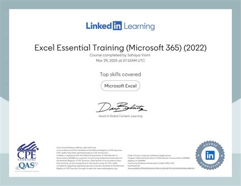 The Excel Essential Training Course Had Just Finished Im Thrilled To