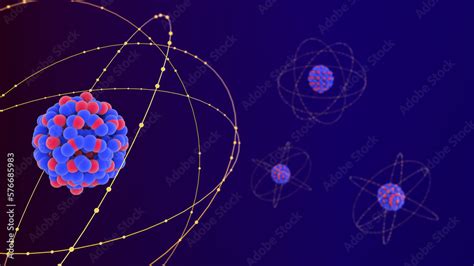Atomic Structure Consisting Of Protons Neutrons And Electronsscientific Of Atom3d Rendering