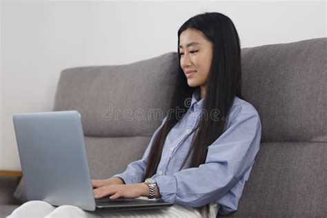Vietnamese Poc Girl Typing Code On Computer Cheerful Bipoc Female