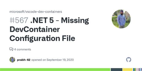 Net 5 Missing Devcontainer Configuration File · Issue 567 · Microsoftvscode Dev Containers