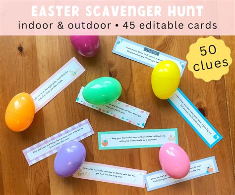 Printable Easter Egg Scavenger Hunt Printable Holiday Crafts