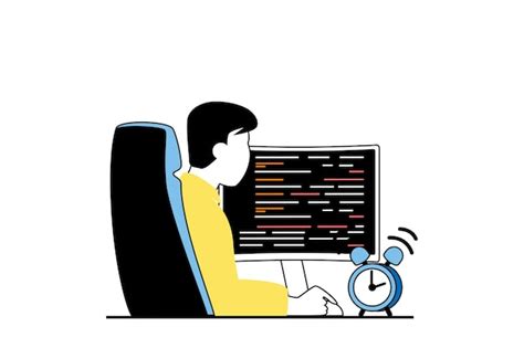 Premium Vector Freelance Concept With People Scene In Flat Web Design Man Working As Remotely