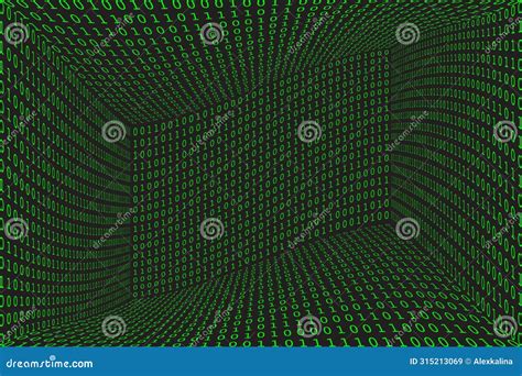 Program Datum 3d Background Green Programming Binary Coding Stock Vector Illustration Of