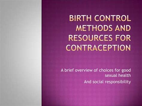 Forms Of Contraception Ppt