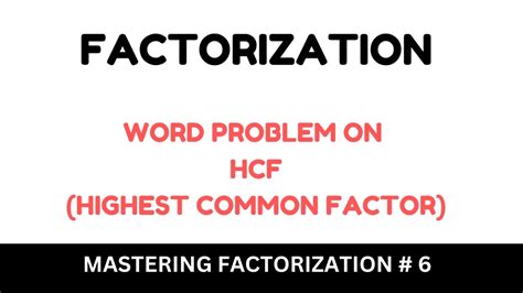 How To Solve Hcf Word Problems Youtube