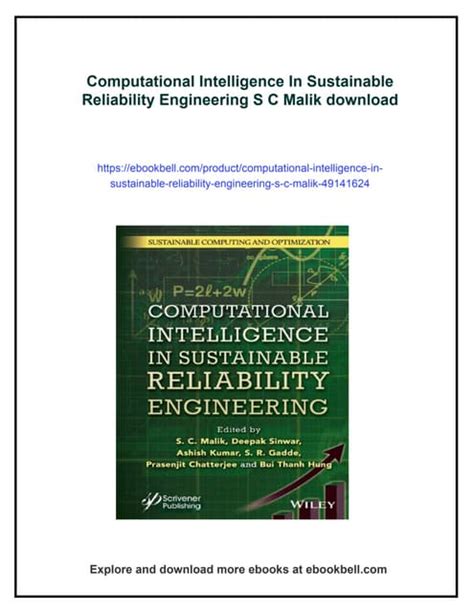 Computational Intelligence In Sustainable Reliability Engineering S C Malik Pdf