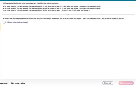 Solved IRR Calculation Determine To The Nearest Percent Chegg Com