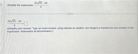 Solved Simplify The Expression 20152 244 20152 244 Simplify Chegg Com