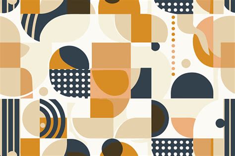 Natural Rounded Geometric Shapes Seamless Pattern Safari Color Cartoon Isolated Textile Print
