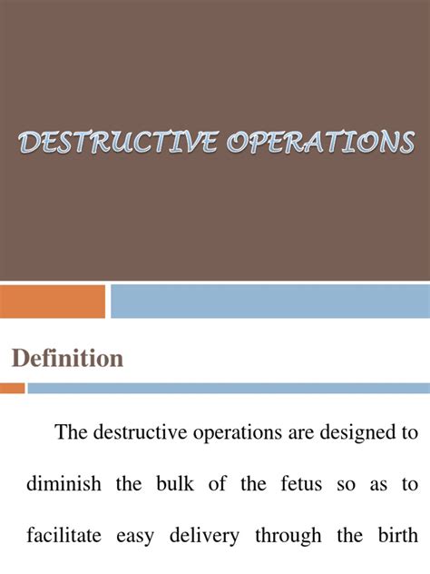 Destructive Operations Pdf Health Sciences Human Reproduction