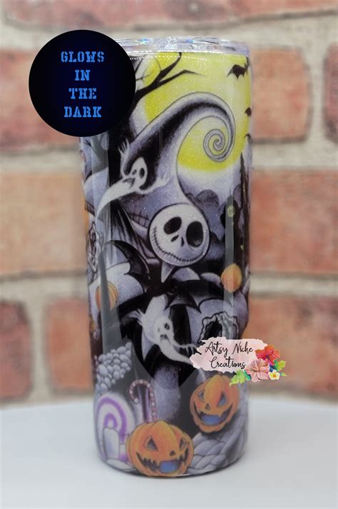 20 Oz Glow In The Dark Blue Nightmare Before Christmas Epoxy Tumbler