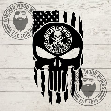 Skull 2nd Amendment Flag Svg Png Cnc Laser Vinyl Cutter