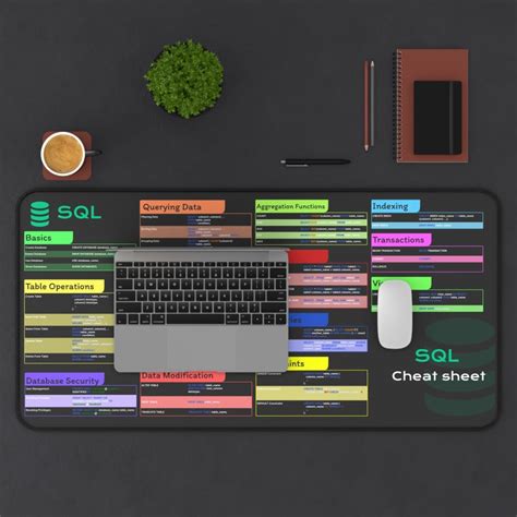 SQL Cheat Sheet Desk Mat For Database Administrators Analysts And