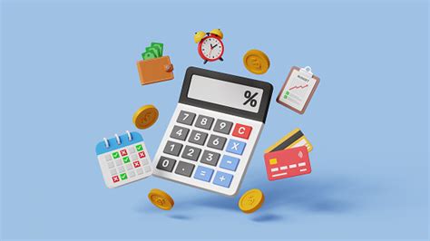 예산 세금 비용 및 비용 계산 투자 고문 또는 재무 계획 개념 예산 계획 항목이 있는 3d 계산기 0명에 대한 스톡 사진 및