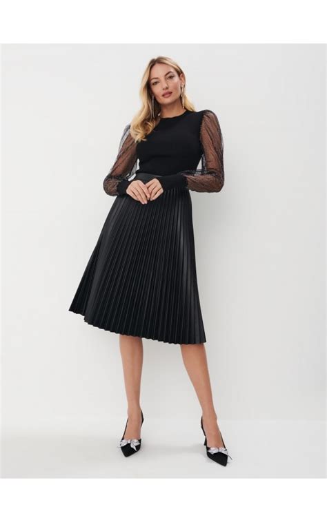 Плісирована спідниця міді Колір чорний Mohito 7519w 99x