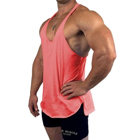 Mens Coral Extreme Bodybuilding Stringer Exercise Training Muscle Etsy