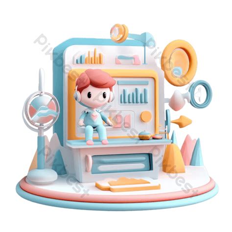 3d Analyst Character With Digital Dashboard Png Images Png Free Download Pikbest