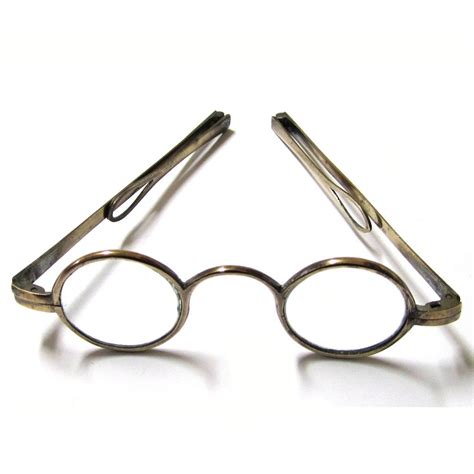 Early Folding Brass Spectacles With Original Lenses 19th Century From