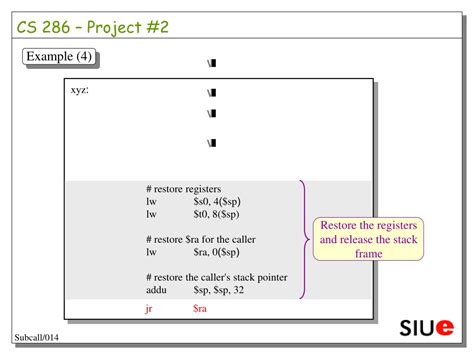 Ppt Subroutine Calls And Stack In Mips R3000 Processor Powerpoint