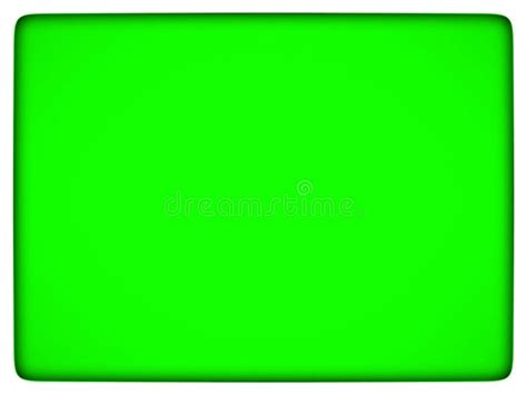 Solid Blank Empty Green Rectangle Screen Abstract With White Outline