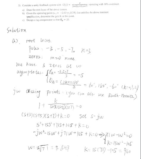 Solved 3 Consider A Unity Feedback System With Gs O