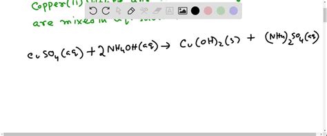 Solved Write The Balanced Net Ionic Equation For The Reaction When Copper Ii Sulfate And