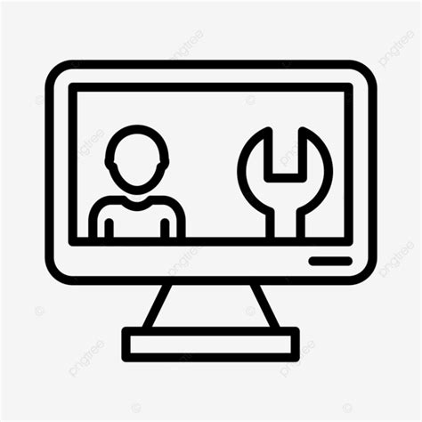 화면 라인 아이콘 벡터 컴퓨터 데스크탑 표시하다 Png 일러스트 및 벡터 에 대한 무료 다운로드 Pngtree