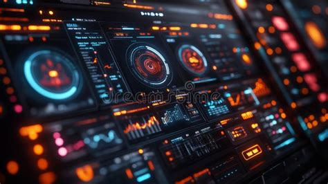 Advanced Futuristic Digital Interface Displaying Data Visualizations