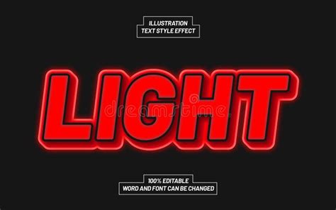 Red Light Text Style Effect Stock Vector Illustration Of Line Illustrator 207915113
