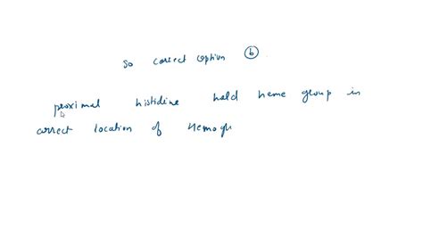 Solved The Role Of The Proximal Histidine In Hemoglobin Is To Select One A Oxidize Fe Ii B