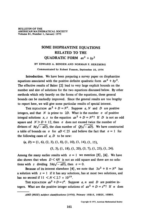 Pdf Some Diophantine Equations Related To The Quadratic Form Ax 2 By 2