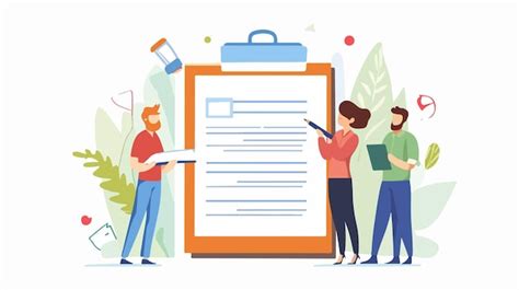 Professional Men And Women Filling Out Form Document Premium AI Generated Vector