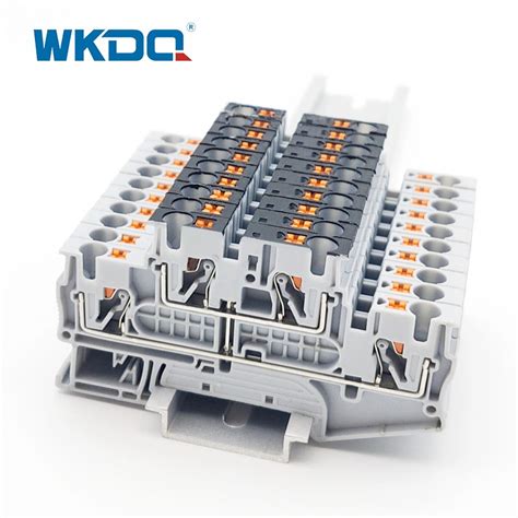 China Jpttb 4 Pv Din Rail Feed Through Terminal Block 2 Level With Equipotential Bonder