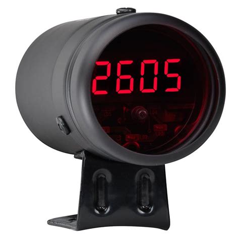 Glowshift Black And Red Led Digital Tachometer With Shift Light