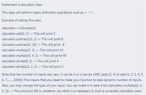 Solved Implement A Calculator Class This Class Will Perform