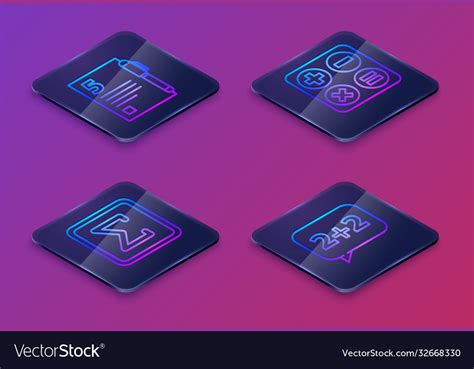 Set Isometric Line Open Book Geometric Figure Vector Image