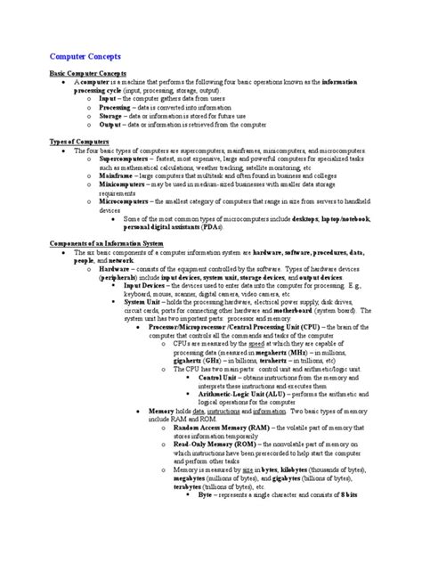 comp 1 pdf computer hardware random access memory