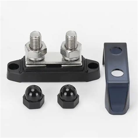 250a 2 Way Terminal Block Busbar M10 Terminal Stud Nickel Plated Brass Car Audio Power