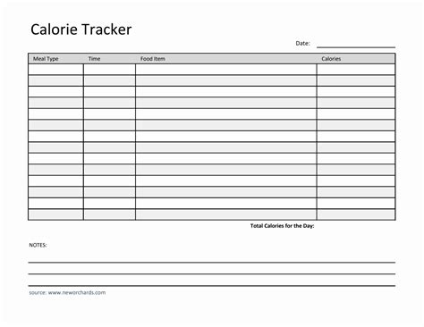 Free Daily Calorie Tracker Templates Pdf Word Excel