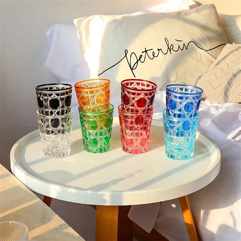 음주 컵 물 유리 위스키 유리 파티 컵 커퍼 컵 기구 조각 생일 선물 북유럽 스타일 라운드 320ml맥주잔