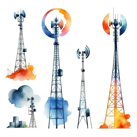 Telecom Vector Set White Background Isolated A High Quality Premium Ai Generated Vector