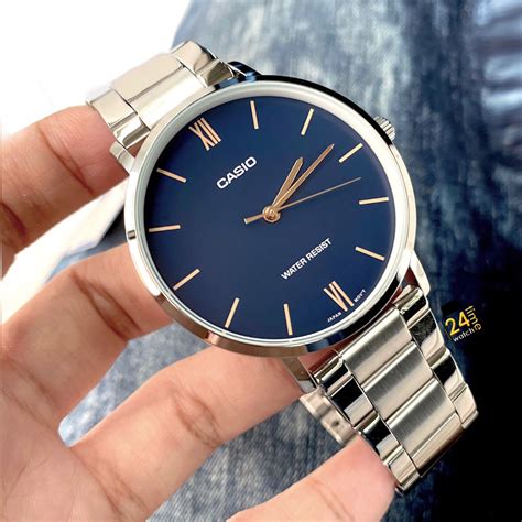 Casioผู้ชายแท้ นาฬิกาcasio คาสิโอ นาฬิกาแบรนด์เนม สายสแตนเลส Mtp Vt01d 2 มั่นใจนาฬิกาข้อมือแท้