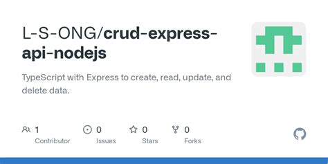 GitHub L S ONG Crud Express Api Nodejs TypeScript With Express To