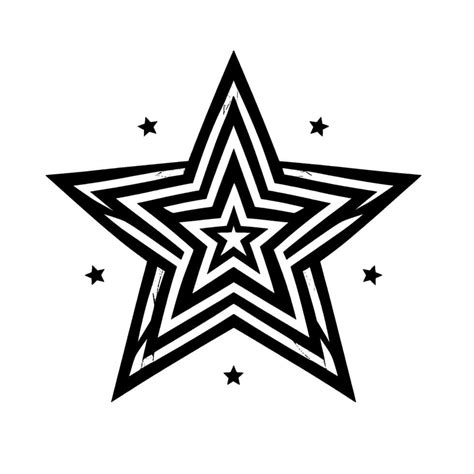 A Bold Stylized Black And White Starburst Featuring Concentric Star