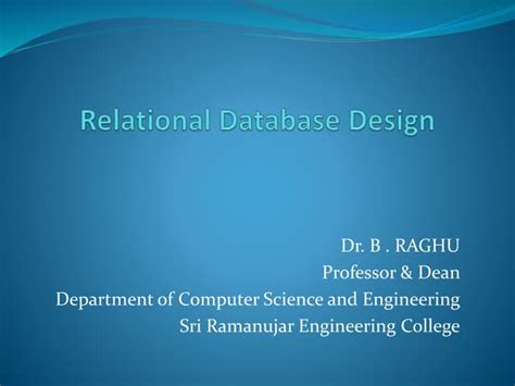 Relational Database Design Pptx
