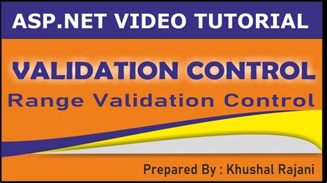 Range Validation Control In Aspnet Youtube