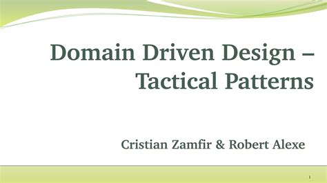 Domain Driven Design Tactical Patterns Ppt